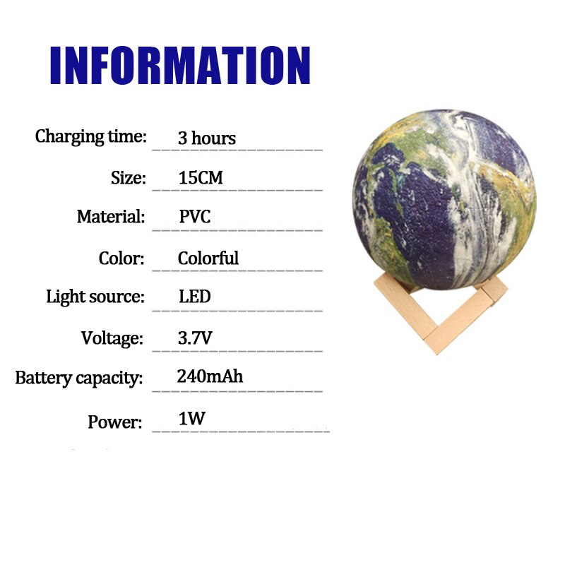 3D Printing Earth Globe World Map with Stand 16 Co... – Grandado