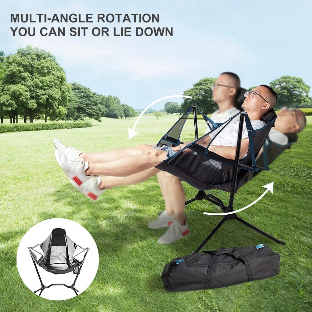 Outdoor Folding Camping Swing Recliner Low Chair, ... – Grandado
