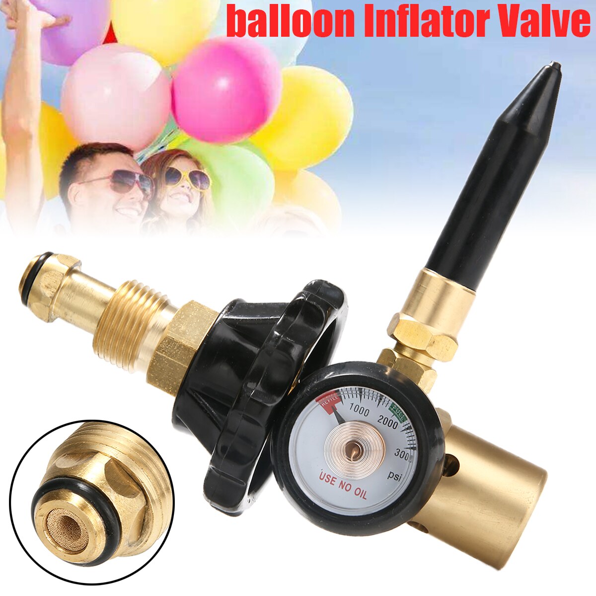 Helium Latex Ballon Inflator Air Flow Regulator Me... – Grandado