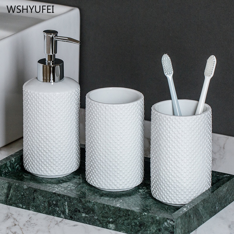 Home Hotel Bathroom White Embossed Dot Hand Saniti... – Grandado