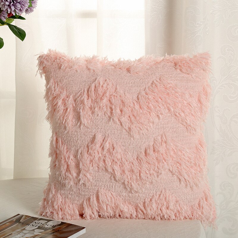 Feather W Shape Wave Jacquard Throw Pillow Back Cu... – Vicedeal