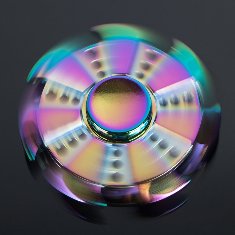 Multicolor circular Tri Hand Spinner Zinc Alloy AD... – Grandado