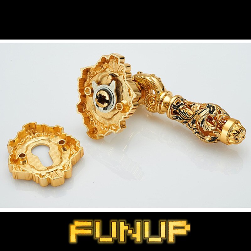GOLD COLOR FANCY ZINC ALLOY DOOR HANDLE DOOR LOCK ... – Grandado