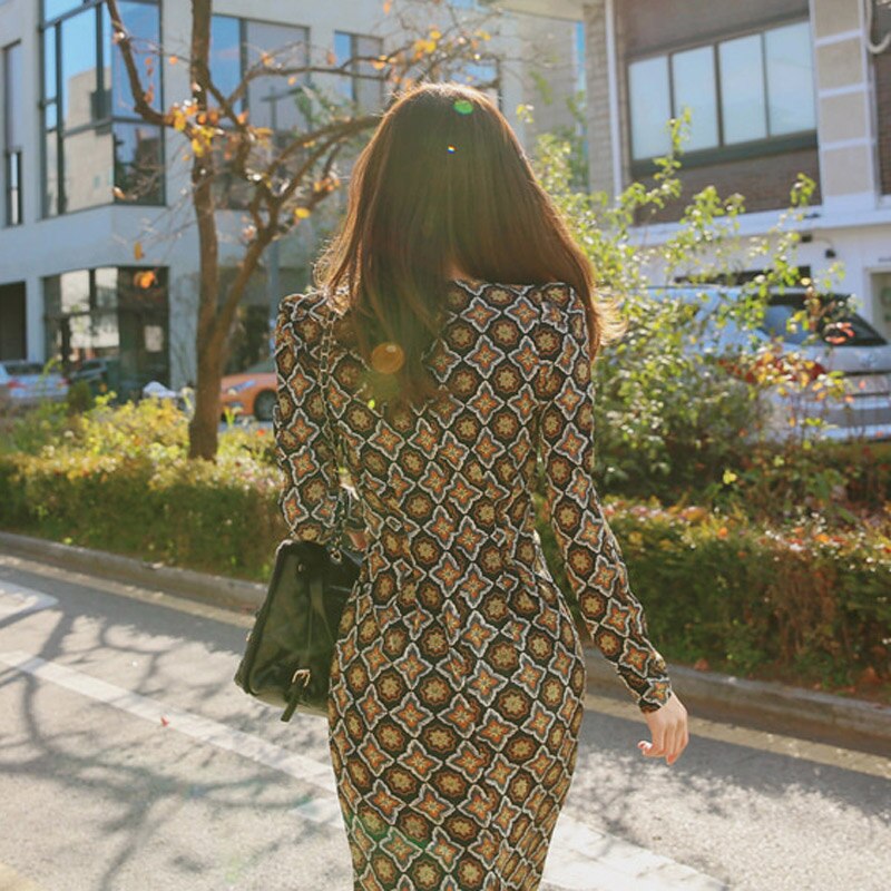 Korean Style Office Ladies V-neck High Waist Dress... – Grandado