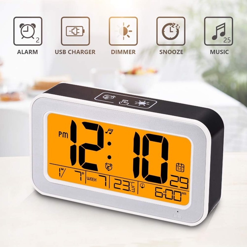 -Music Alarm Clock, Digital Clock for Bedroom with... – Grandado