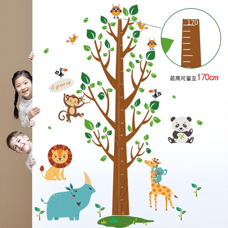 175*110cm Cartoon Animal Tree Height Measure Stick... – Grandado