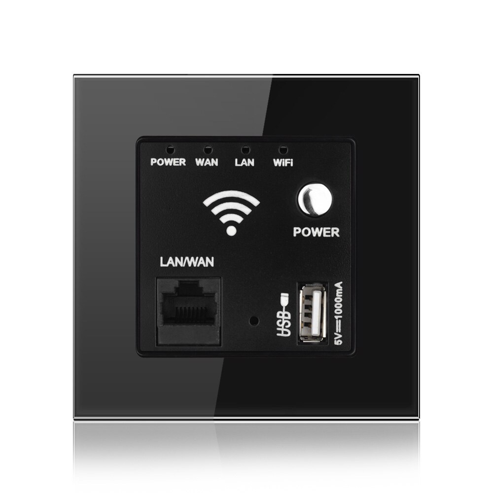 Wall Wifi Socket with USB Crystal Tempered EU Glas... – Grandado