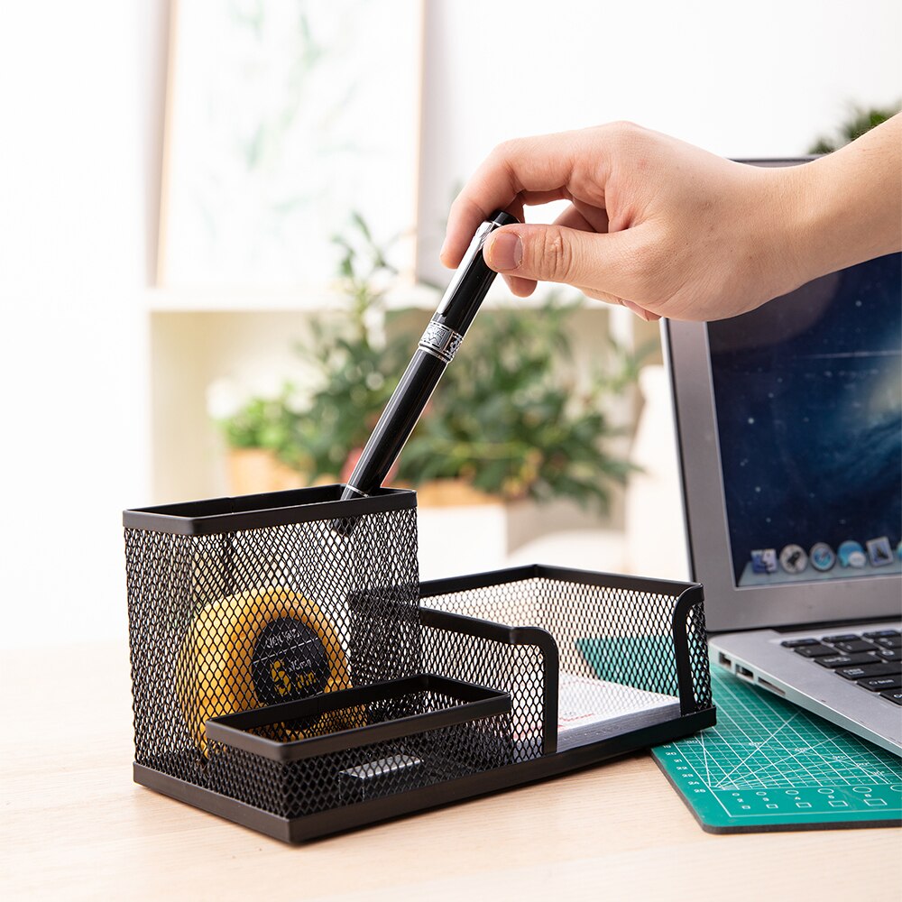 Deli E 9175 Mesh Desk Organizer 3 Comp. Pen Houder... – Grandado