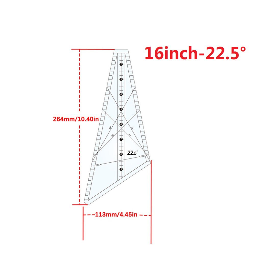 Art Ruler Squedge 22.5°/45° Transparent Quilting S... – Grandado