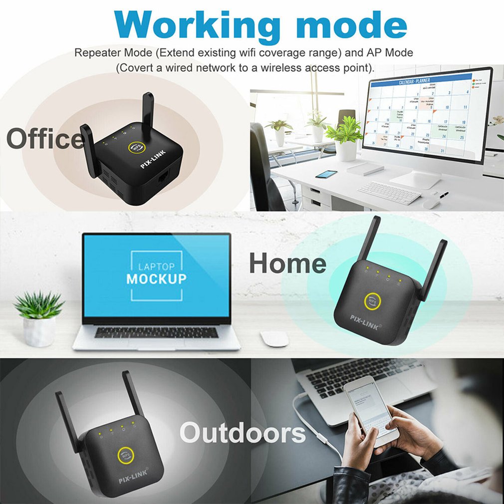 WiFi Range Extender Signal Booster 300Mbps Amplifi... – Grandado