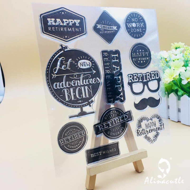 CLEAR STAMPS Die Cut Retirement Tag DIY Scrapbooki... – Grandado