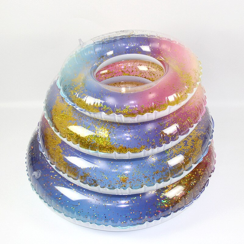 Rainbow Sequined Swimming Ring Inflatable Giant Po... – Vicedeal