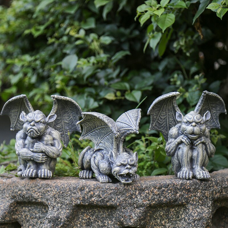 Funny Monster Garden Resin Statue Flying Demon Scu... – Vicedeal