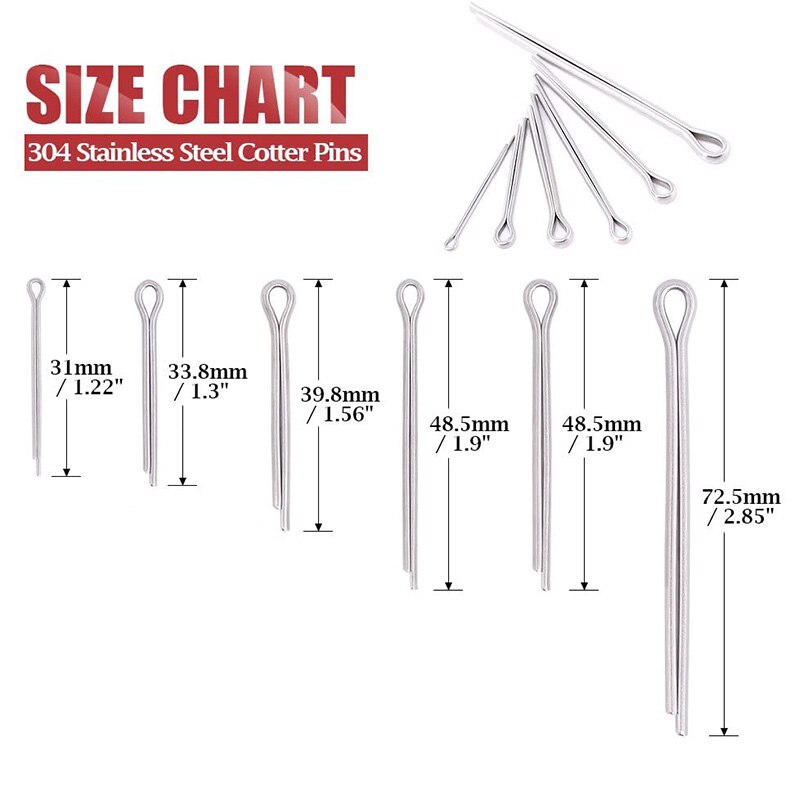 Cotter Bevestigingen Set, Splitpen Assortiment Kit... – Grandado