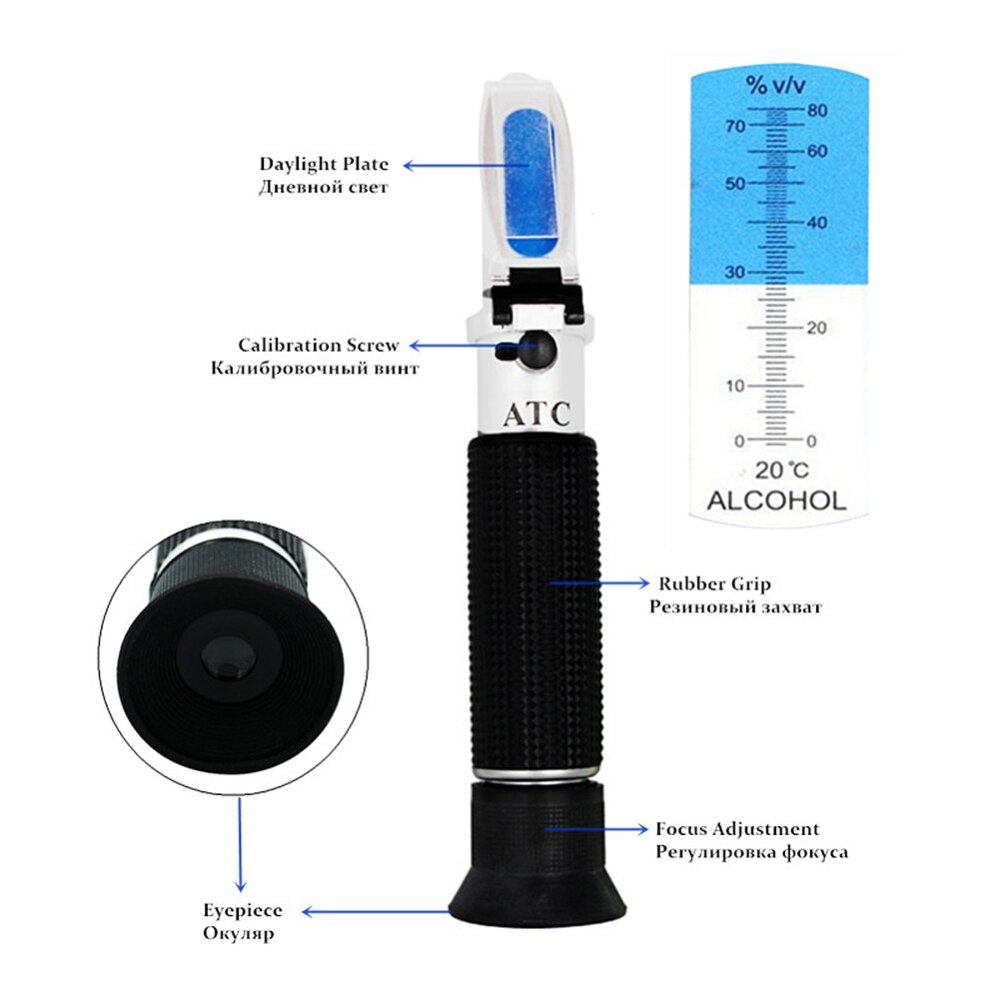 Handheld 0-80% Alcohol Sugar Meter Refractometer S... – Vicedeal