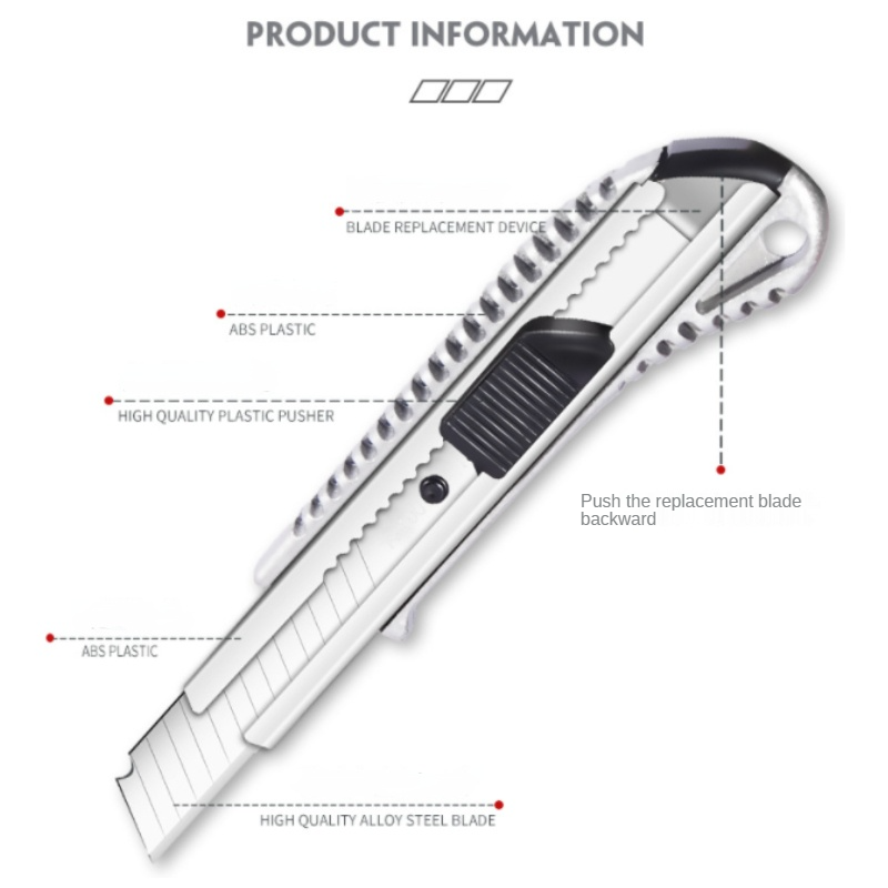 Rustfrit stål værktøjskniv luksus metal tapet kniv... – Grandado