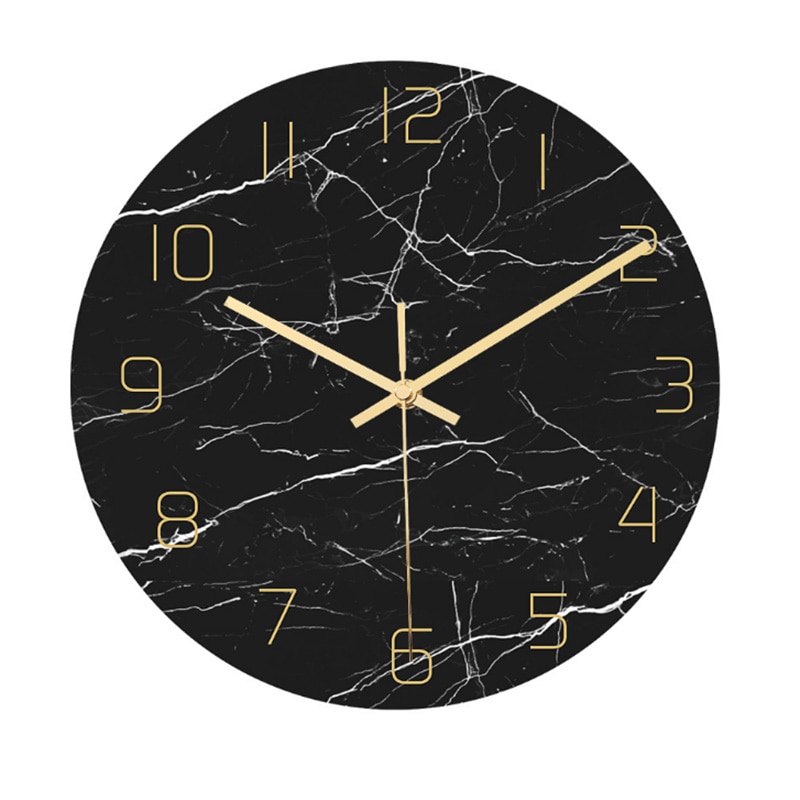 Nordic Decorative Marble Printing Wall Clocks Sile... – Grandado