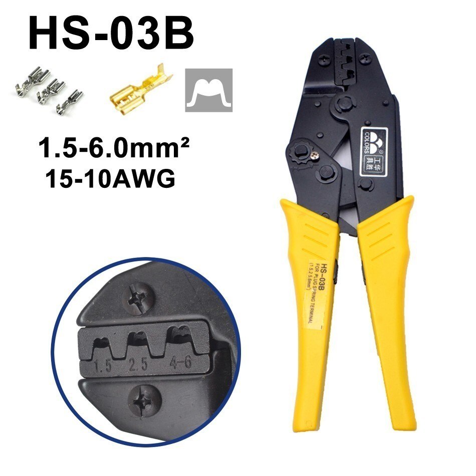 Crimp Pliers Hs-03b 1.5-6.0mm 15-10awg Multi Hand ... – Grandado
