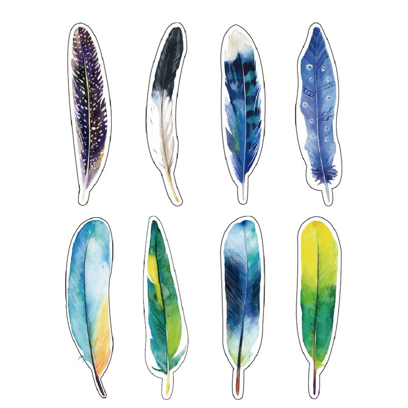 30 pcs/pack Cute Colorful Feather Paper Bookmark S... – Grandado