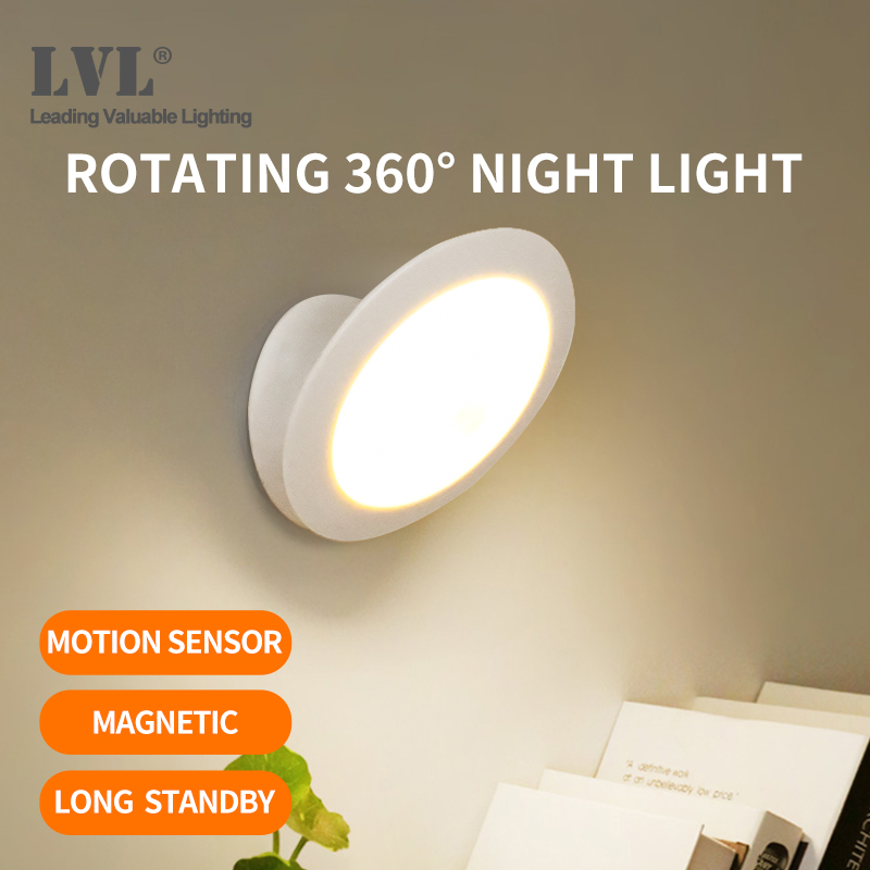 UFO Motion Sensor LED Night Light Rechargeable 360... – Grandado