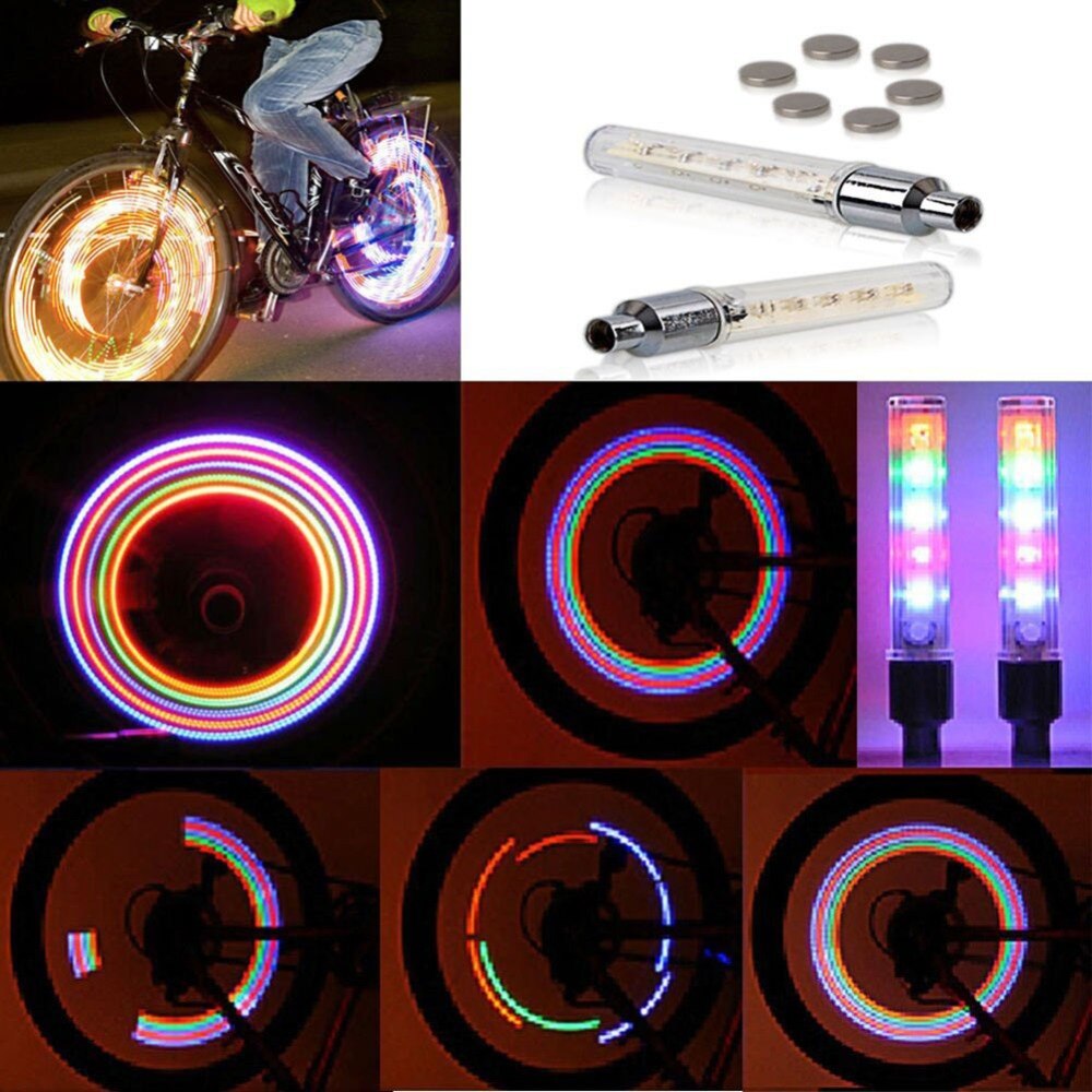 2 Pcs 5LED Bike Fiets Wheel Valve Cap Led Mtb Neon... – Vicedeal