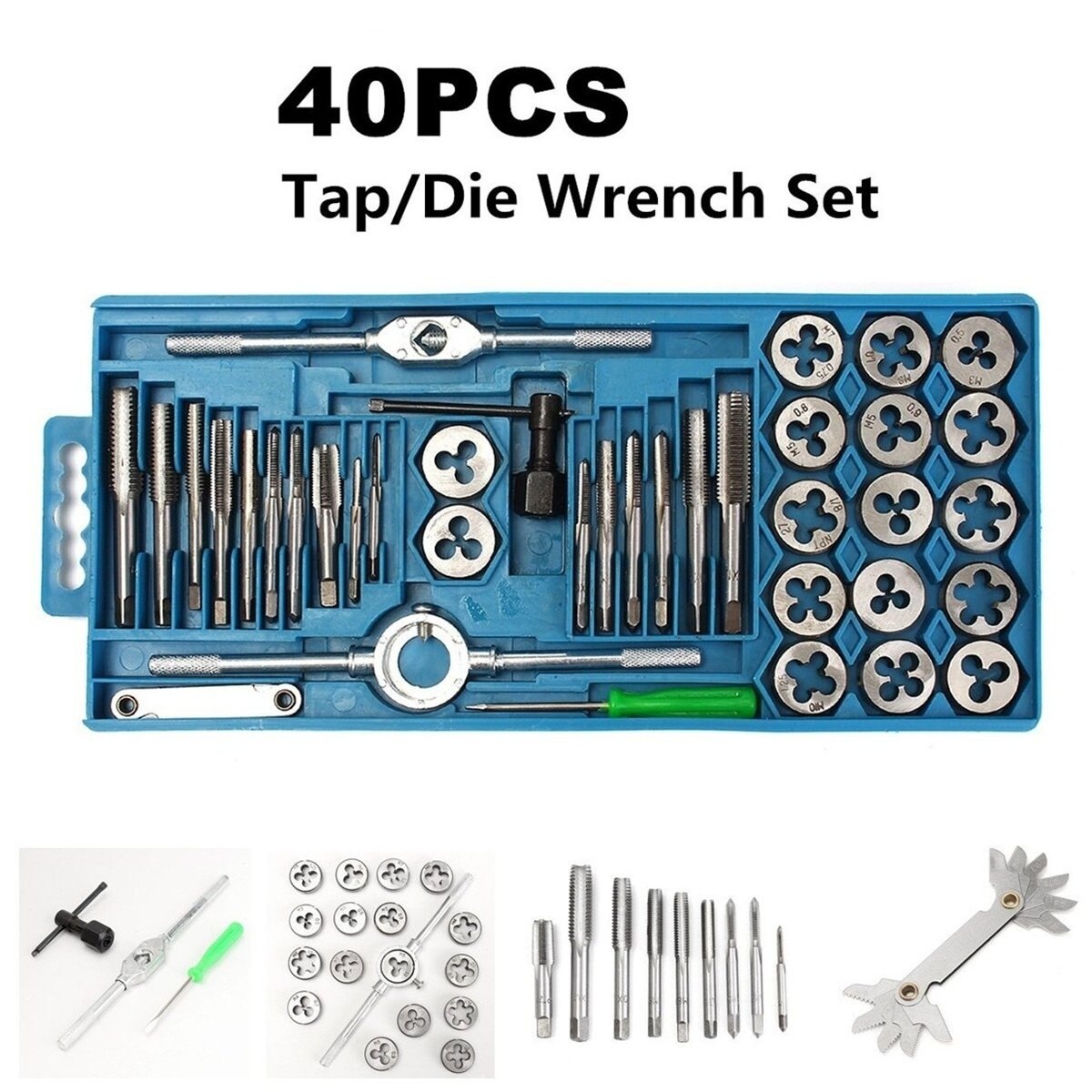 40pcs Tap Die Set M3-M12 Screw Thread Metric Taps ... – Vicedeal