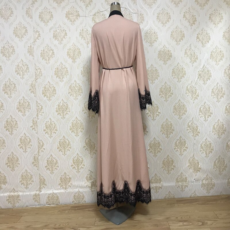 Muslim Kimono Kaftan Abaya Dress Women Diamond Lac... – Grandado
