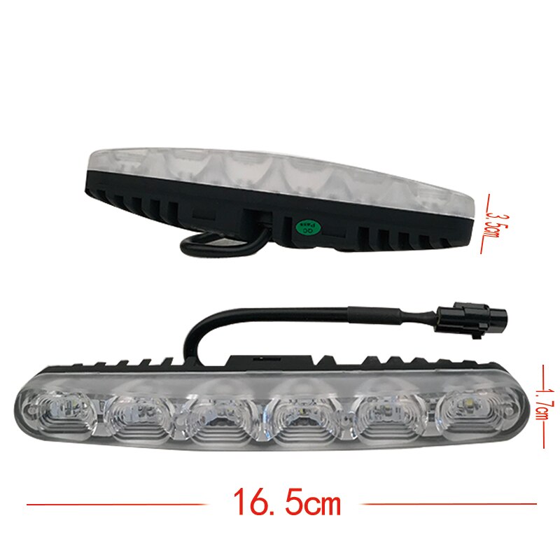 2Pcs DC 12V 6 LED Car Daytime Running Lights Car-s... – Grandado