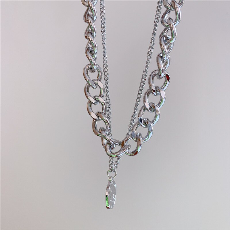 Hip Hop Double Layer Queen Coin Head Short Clavicl... – Grandado