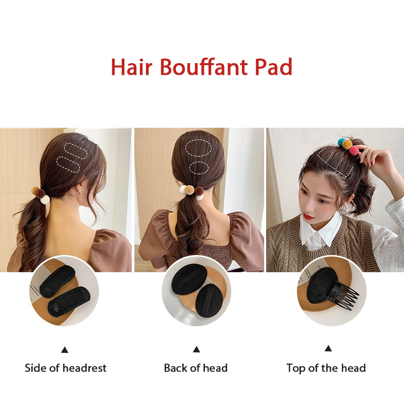 Black Bump It Up Volume Reusable Hair Fluffy Spong... – Grandado