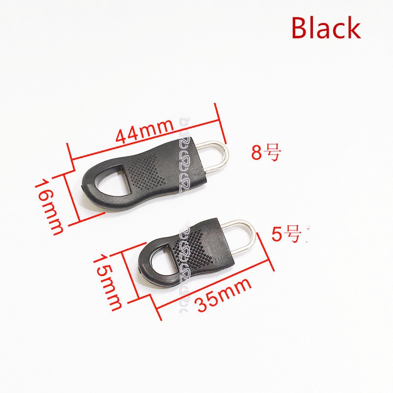 5Pcs/Set Replacement Zipper Tags Black Zipper Pull... – Grandado