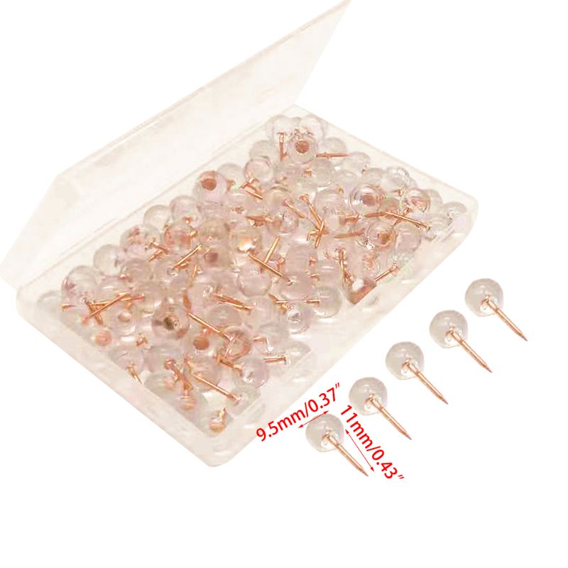 200 Pack Push Pins Rose Gold Map Tacks Large Size ... – Vicedeal