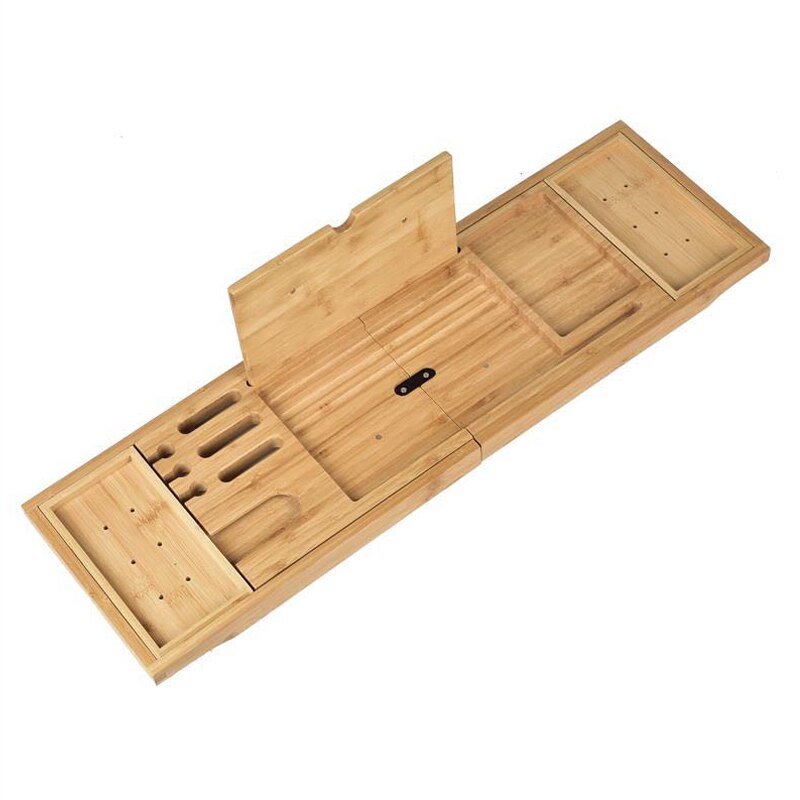 Foldable Bamboo Handmade Bath Tray Bathroom Shelve... – Vicedeal
