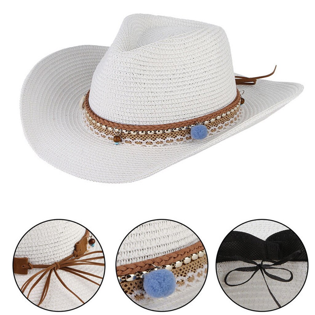 Men Women Retro Western Cowboy Riding Hat Leather ... – Grandado