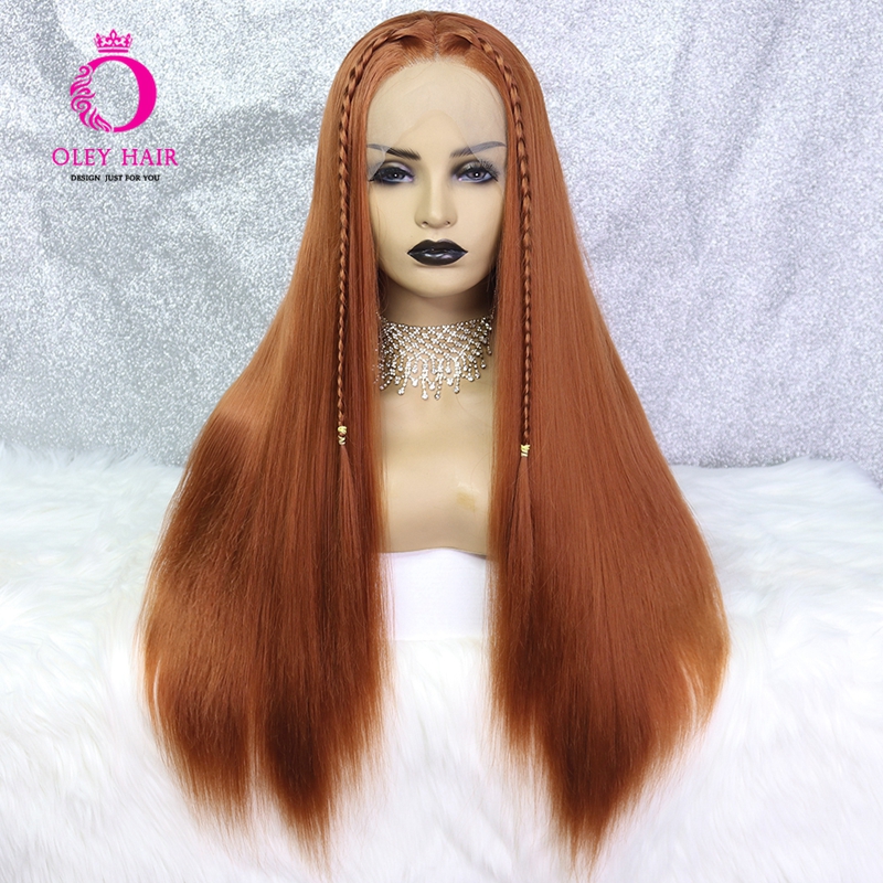 Ginger Long Straight Synthetic Lace Front Wig With... – Grandado