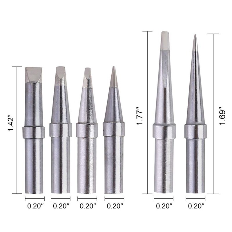 Solder Tips 6Pcs ET Soldering Iron Replacement Tips for WES51/50,WESD51 ...