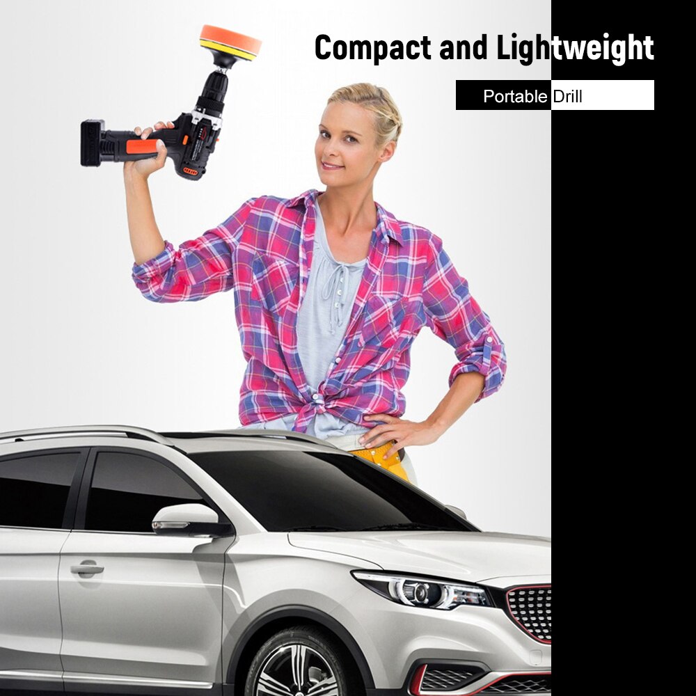 120W Car Polisher Cordless Drill Kit 1350rpm Varia... – Grandado