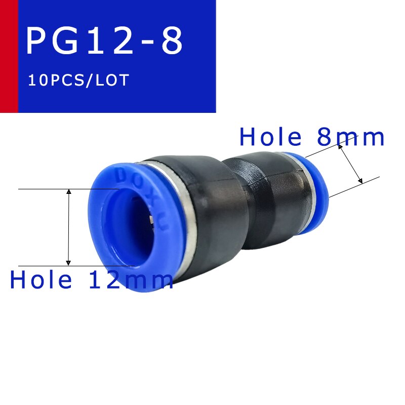 10PCS PG Series Unequal Diameter Air Tube Fitting ... – Grandado