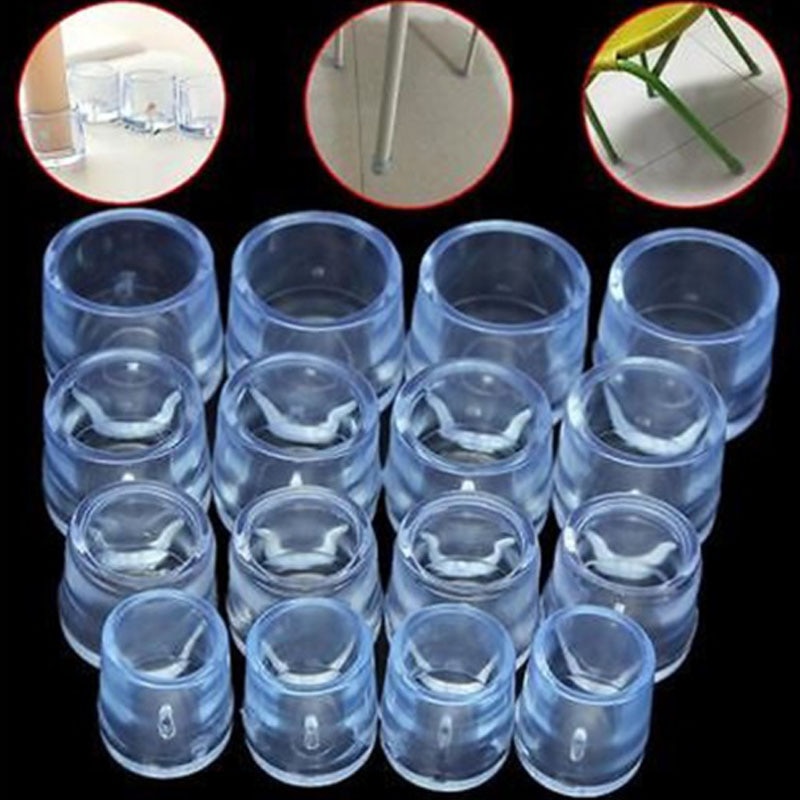 4pcs/lot Clear Rubber Table Chair Leg Silicone Cap... – Grandado