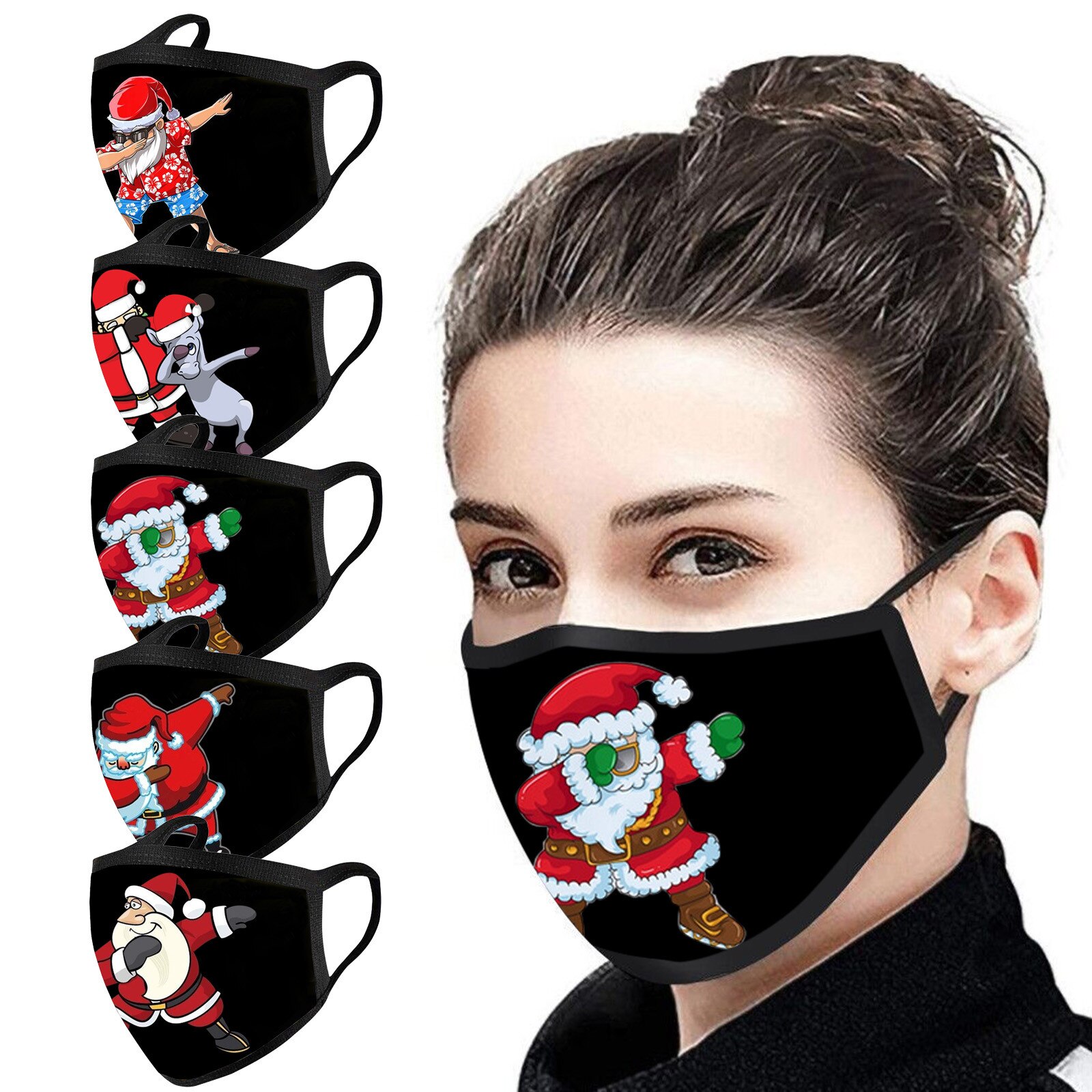 5Pc Kerst Masker Elanden Vrolijk Kerstfeest Decora... – Grandado