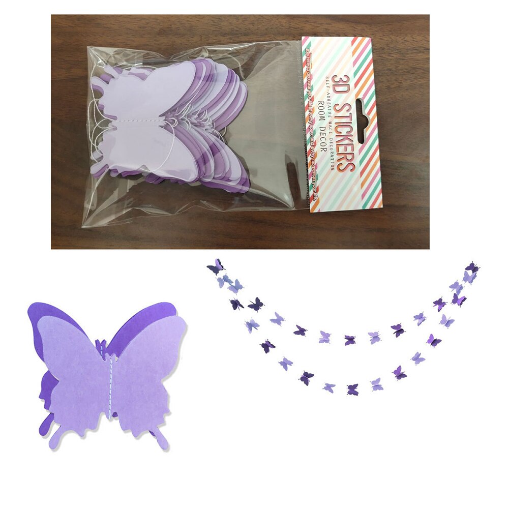 3M 1PCS Gradient Colors Butterfly Paper Garlands B... – Grandado
