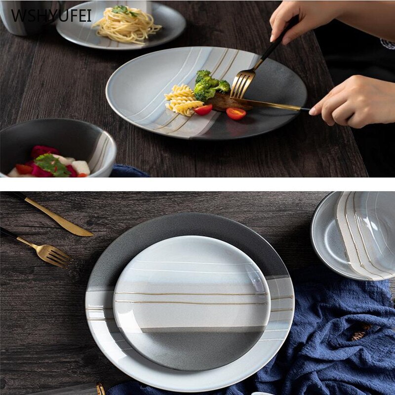 1pcs ceramic solid color western food steak tray c... – Vicedeal