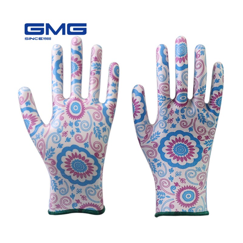 3 Pairs Working Gloves Women GMG Printed Polyester... – Grandado
