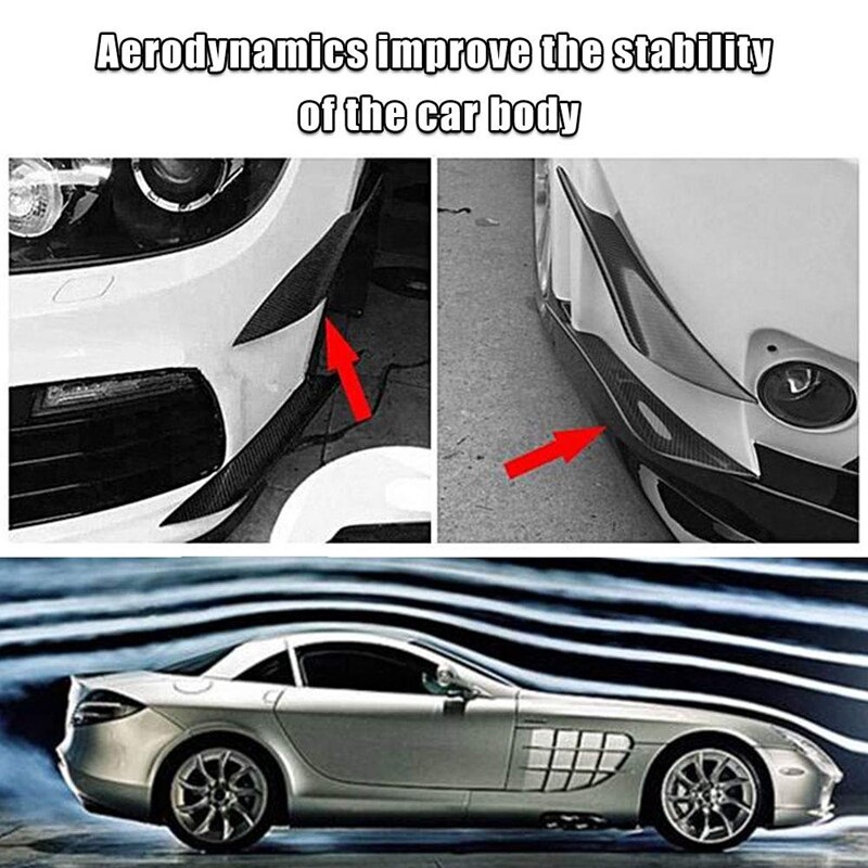 4 PCS Car Front Bumper Canard Splitter Canards Ext... – Vicedeal
