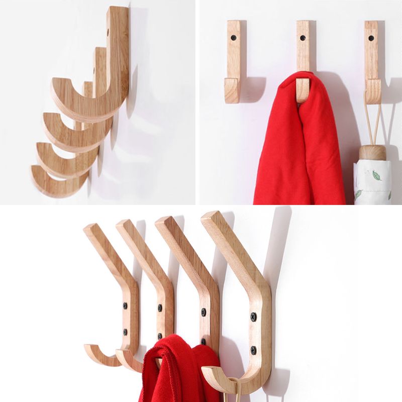 MH003 Oak Wood Bathroom Hook Rack Wall Mount Multi... – Vicedeal