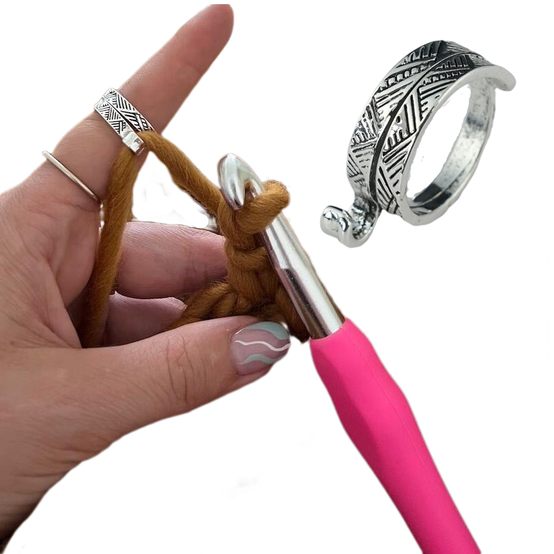 Adjustable Yarn Hook Ring Crochet Open Ring Beginn... – Grandado