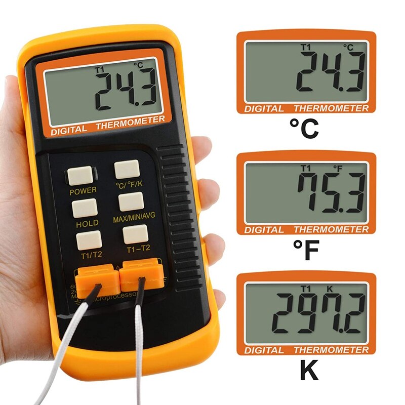 Retail Dual Channels K-Type Thermometer Thermocoup... – Vicedeal