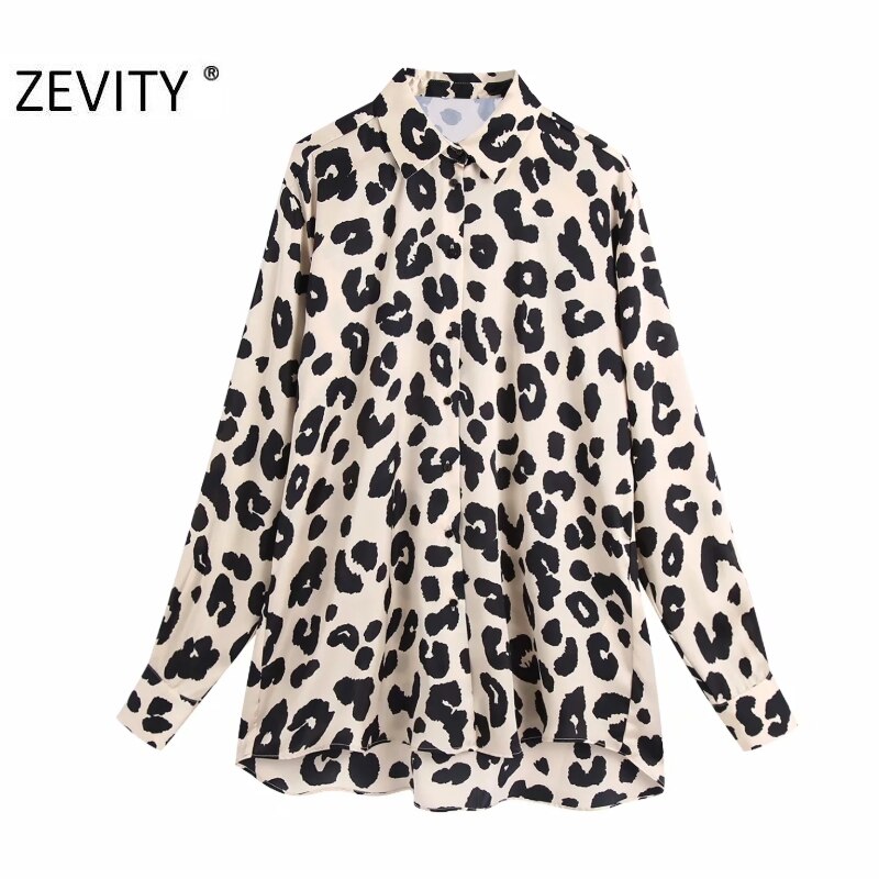 Zevity Women Leopard Printing Casual Smock Blouse ... – Grandado