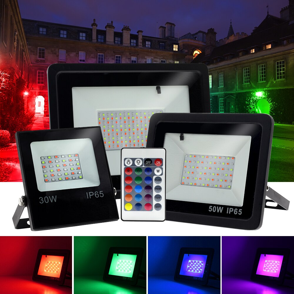 RGB LED Spotlight AC220V 30W 50W 100W RGB LED Floo... – Grandado