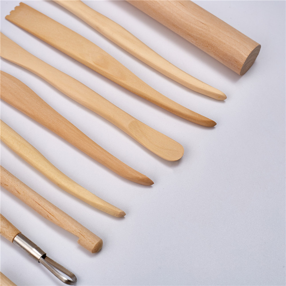 10 Pieces Wood Carving Crafts Wooden Pottery Clay ... – Grandado